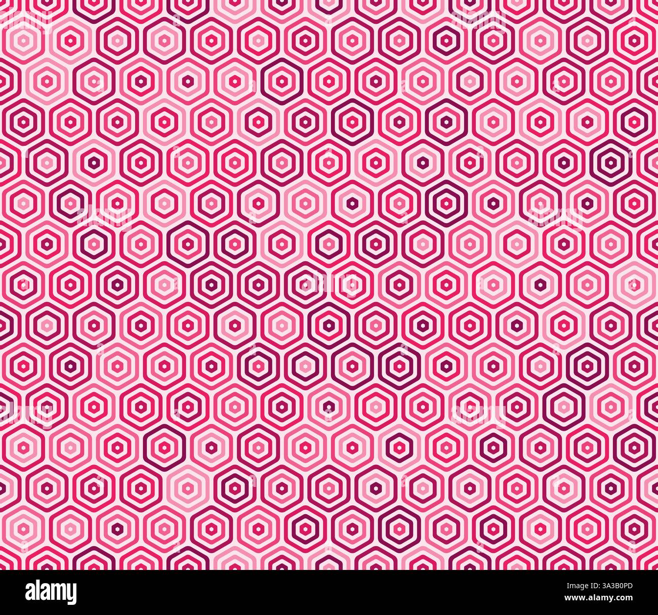Vector background. Bold rounded stacked hexagon cells. Pink color tones. Hexagon cells. Tileable ...