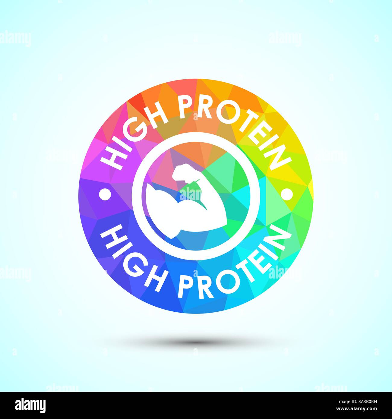 High protein icon, High protein label design for packaging, Nutrition ...