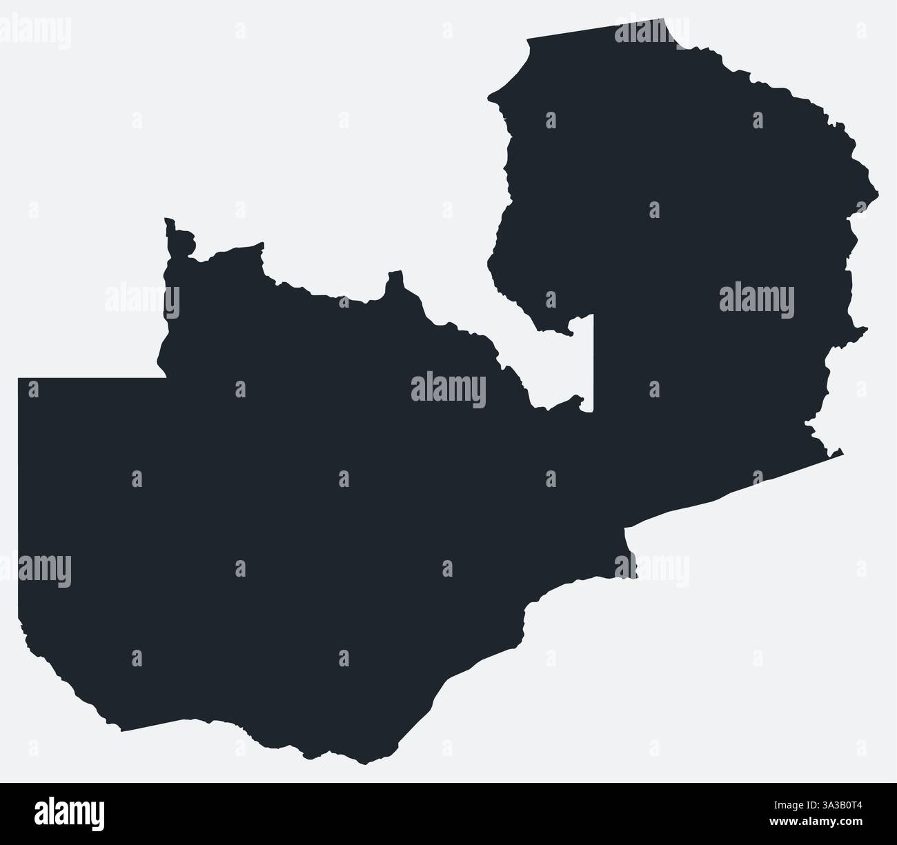 Zambia map. Just a simple border map. Shape of the country. Flat blank ...