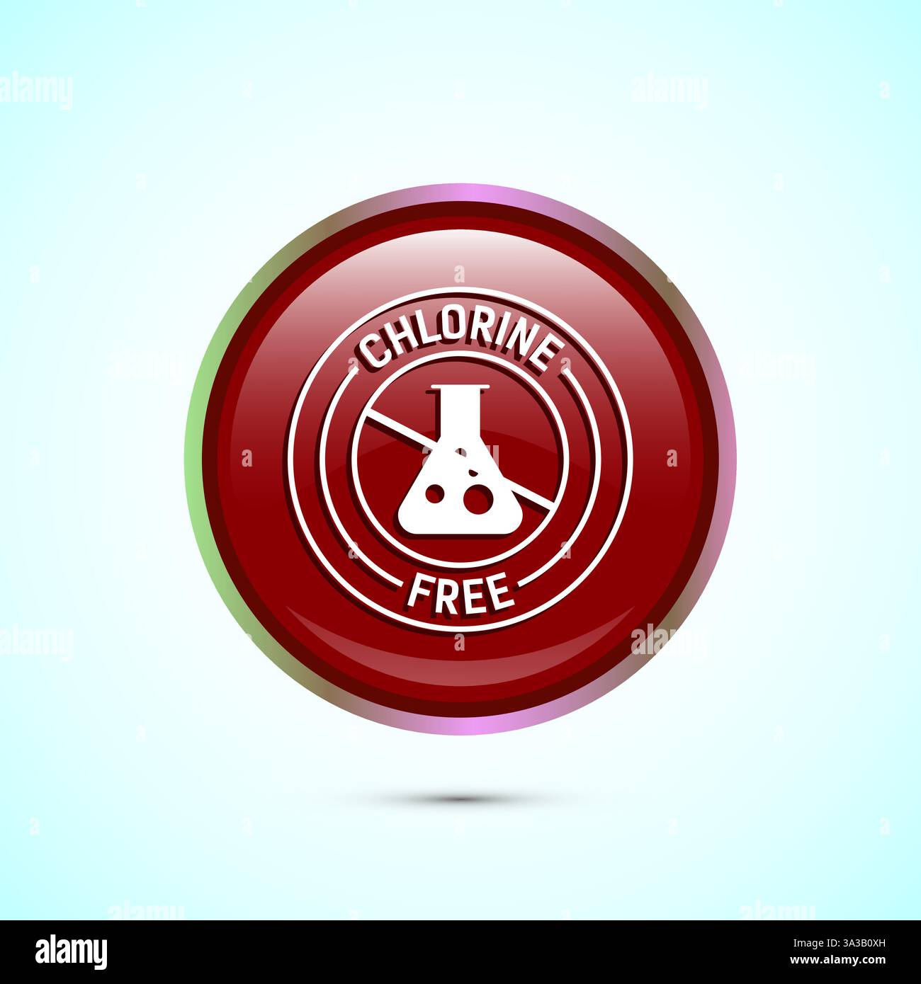 Chlorine free icon design illustration, Chlorine free label, badge ...