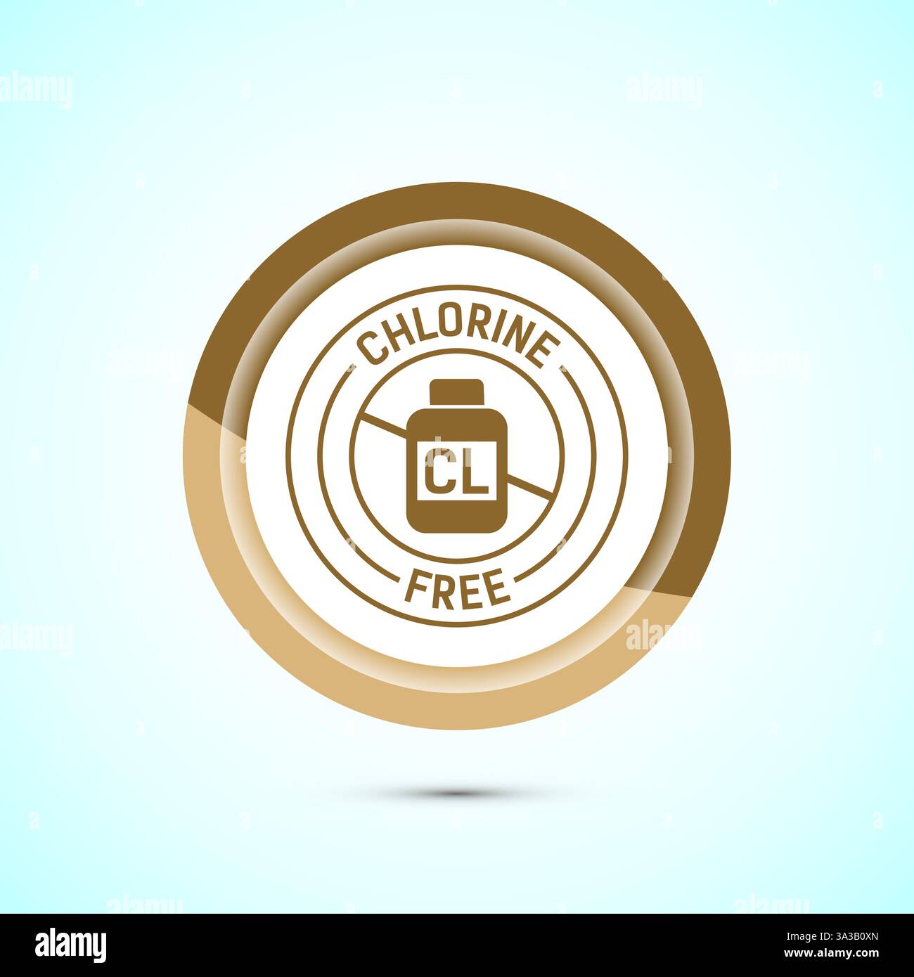 Chlorine free icon design illustration, Chlorine free label, badge ...