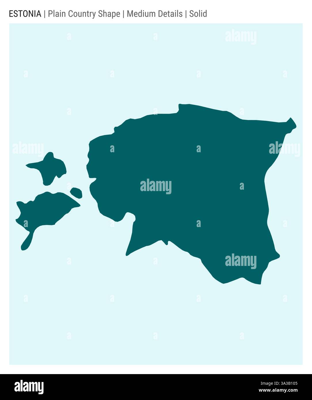 Estonia plain country map. Medium details. Solid style. Shape of ...