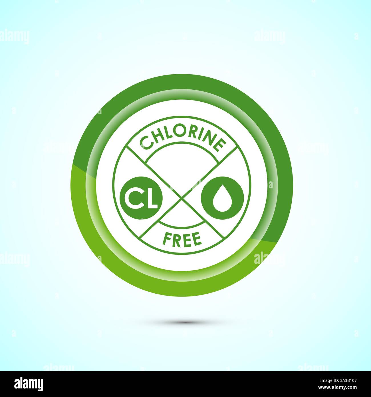Chlorine free icon design illustration, Chlorine free label, badge ...