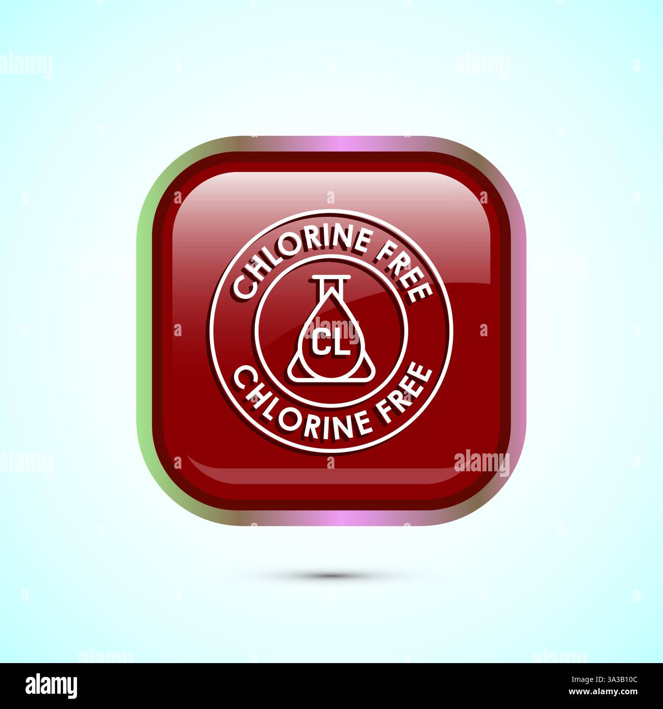 Chlorine free icon design illustration, Chlorine free label, badge ...