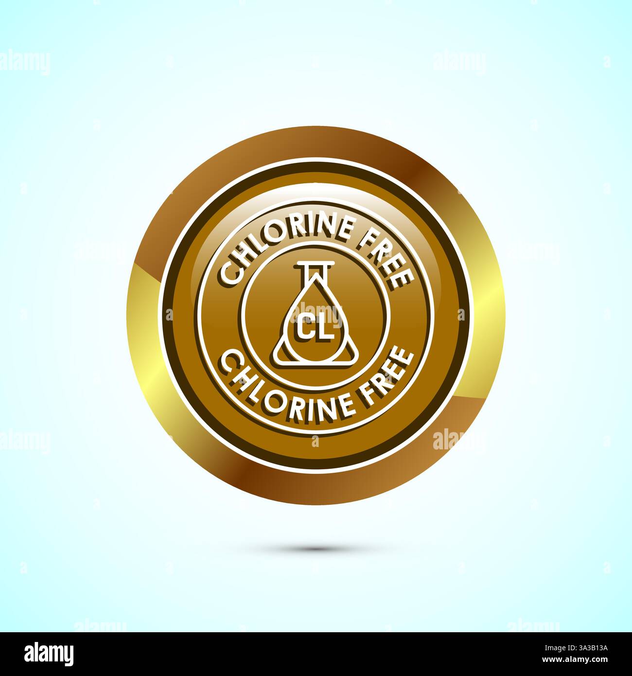 Chlorine free icon design illustration, Chlorine free label, badge ...