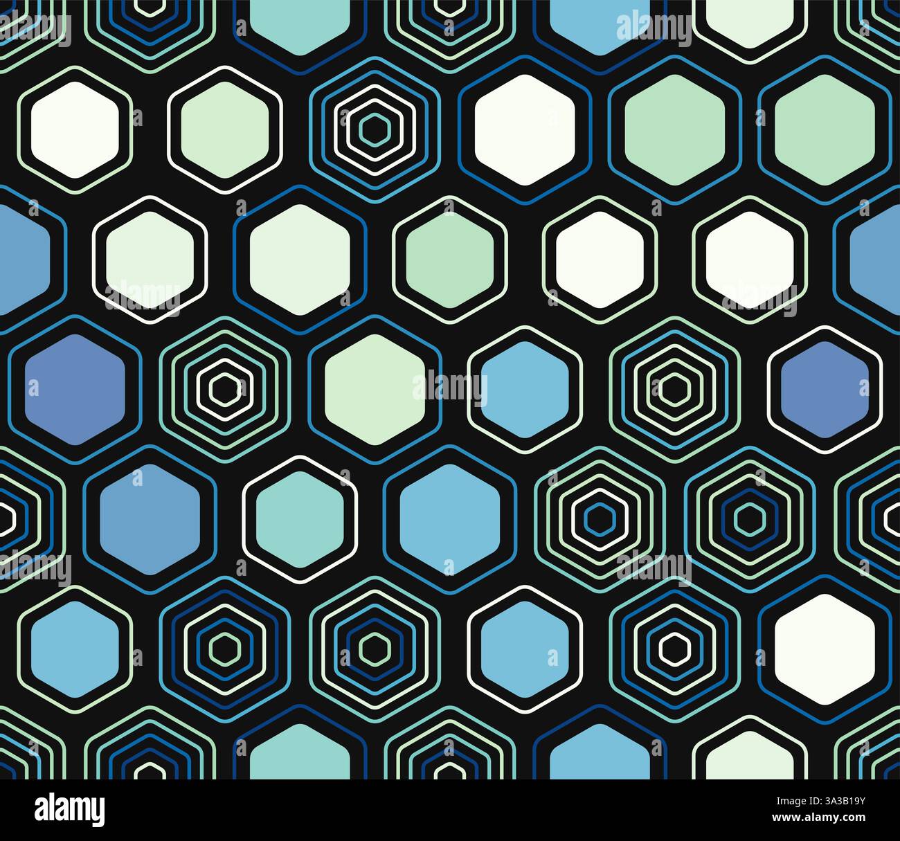 Hexagon vector pattern. Geometric shapes of varied style and color. Large honeycomb cells ...
