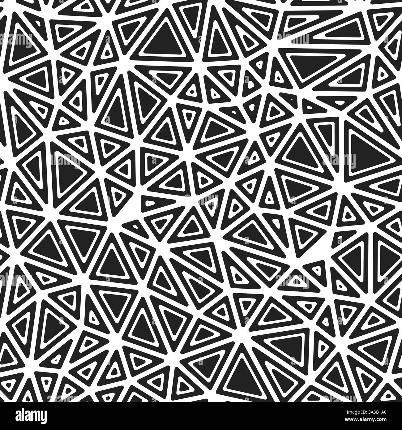 Triangles Pattern Rounded Solid Shapes In Frames Medium Triangles Size Black And White Style