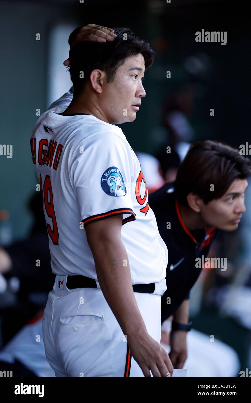 SARASOTA, FL - MARCH 14: Baltimore Orioles pitcher Tomoyuki Sugano (19 ...
