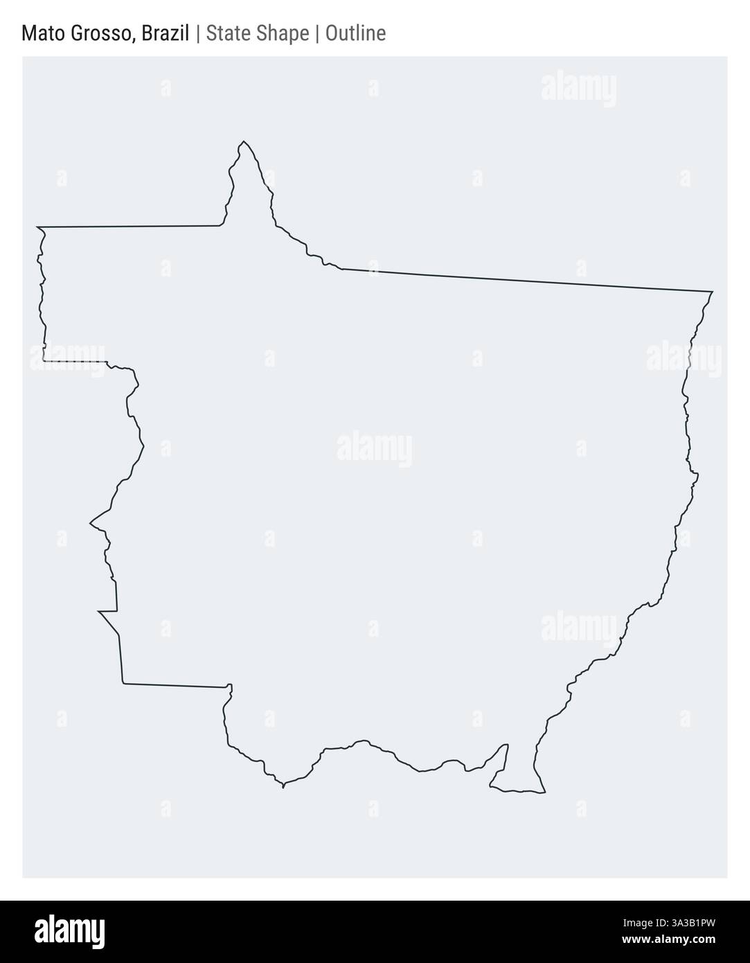 Mato Grosso, Brazil. Simple vector map. State shape. Outline style. Border of Mato Grosso ...