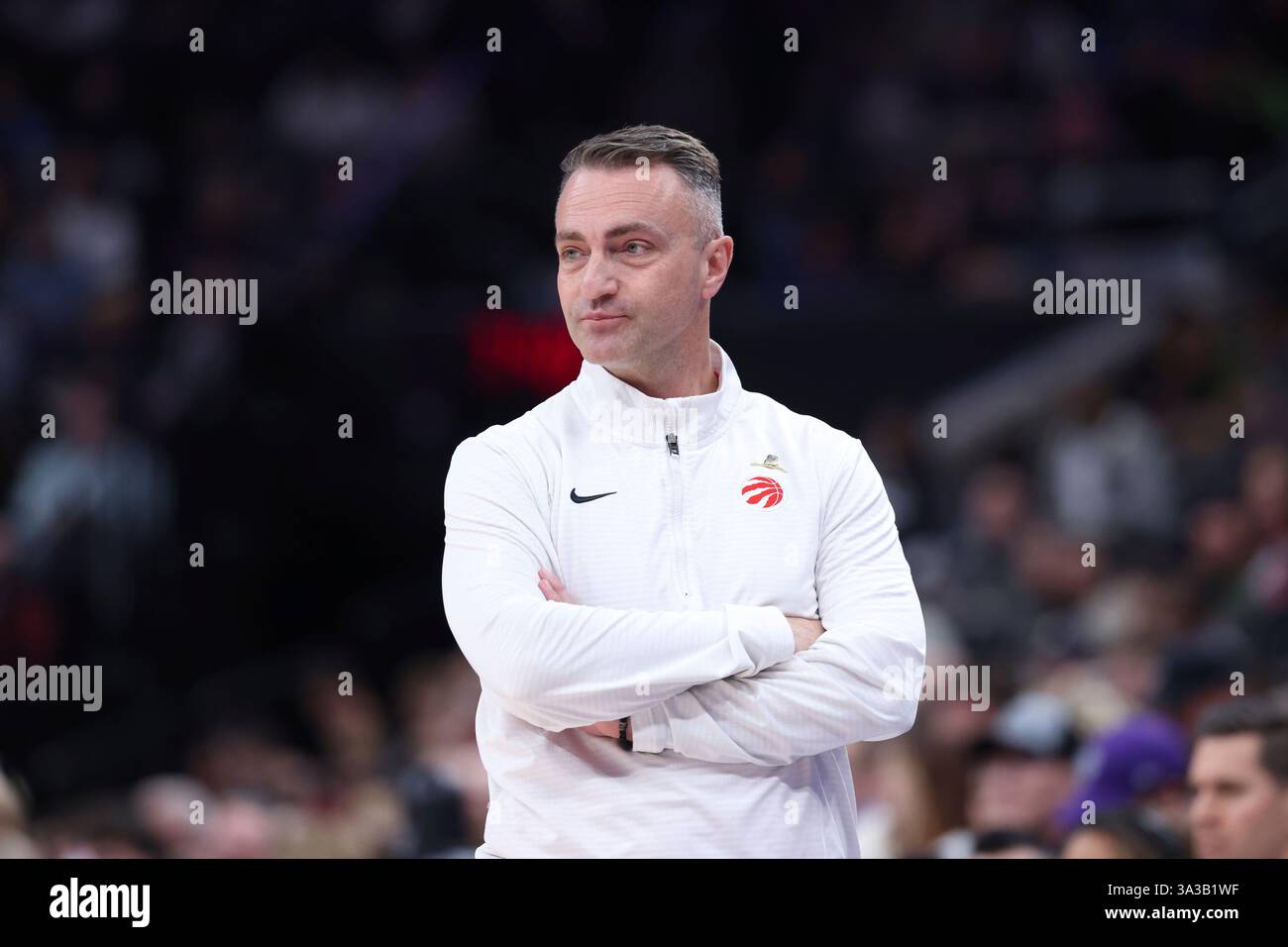 Toronto Raptors head coach Darko Rajakovic watches the play against the ...
