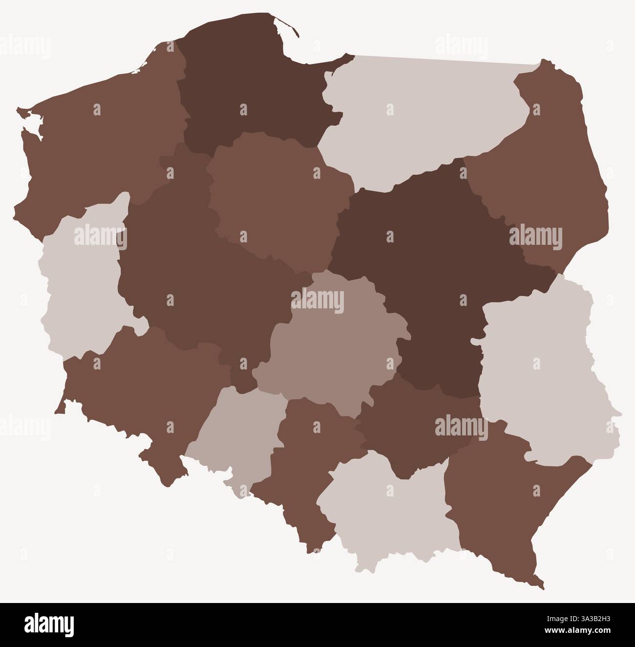 Map of Poland with regions. Just a simple country border map with ...