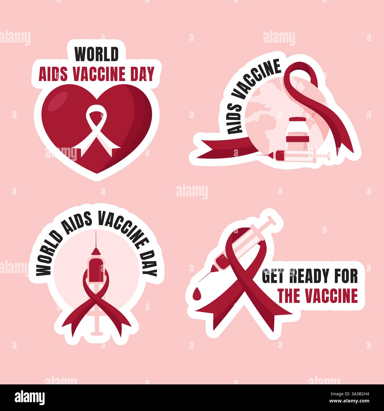 World AIDS Vaccine Day Cartoon Style Social Media Label Illustration ...