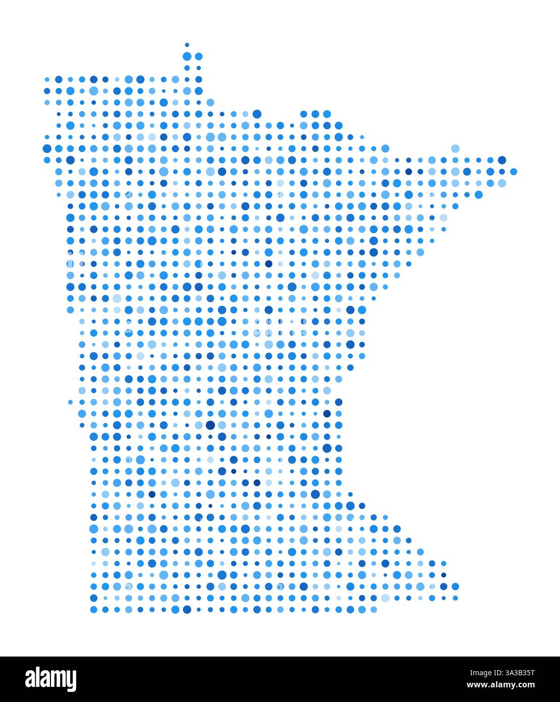 Minnesota Dot Map. US State Digital Style Shape. Minnesota vector image. US State shape blue ...