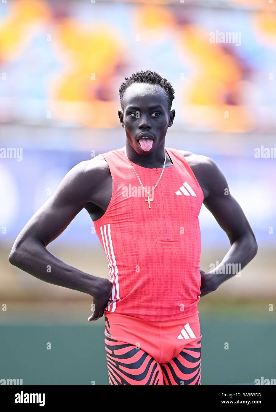 Queensland sprinter Gout Gout looks on prior to running the U-20 Mens ...