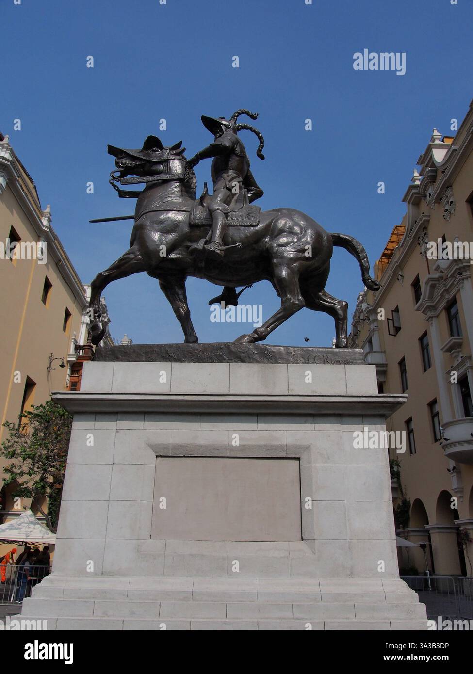 Lima, Peru. 14th Mar, 2025. Equestrian statue of Francisco Pizarro ...