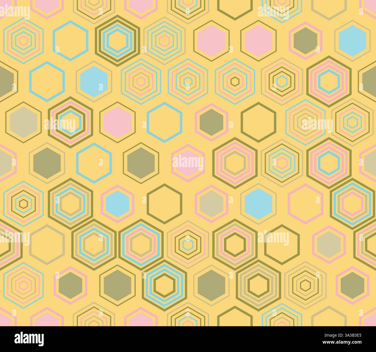 Seamless hexagon pattern. Geometric elements of varied style and color ...