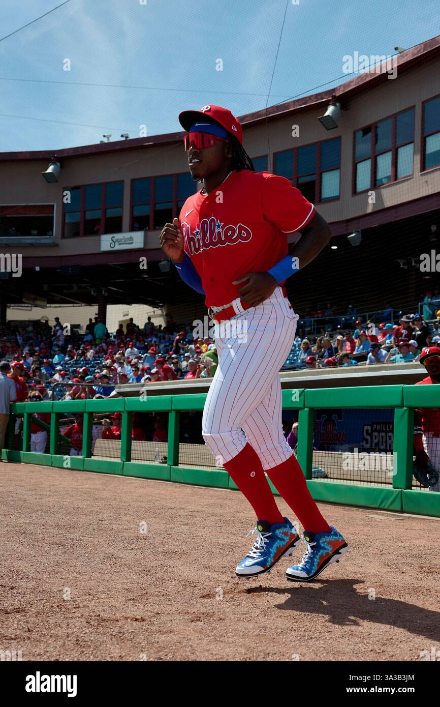 Philadelphia Phillies TJayy Walton (17) during introductions before an ...
