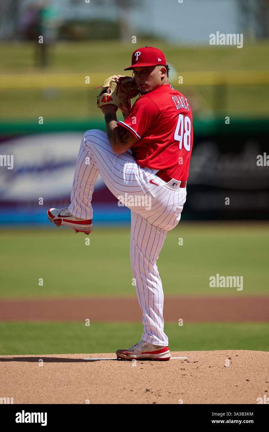 Philadelphia Phillies pitcher Moisés Chace (48) during an MLB Spring ...