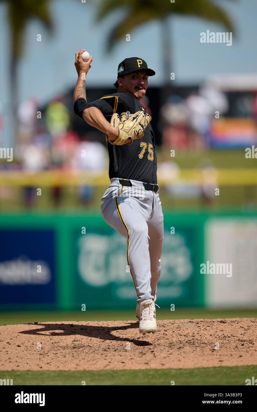 Pittsburgh Pirates pitcher Anthony Solometo (75) delivers a pitch ...