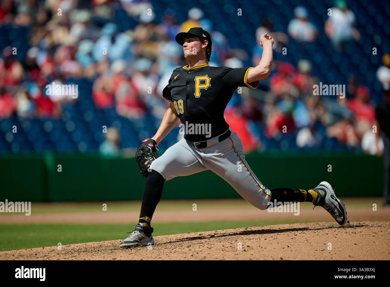Pittsburgh Pirates pitcher Hunter Barco (89) delivers a pitch during an ...