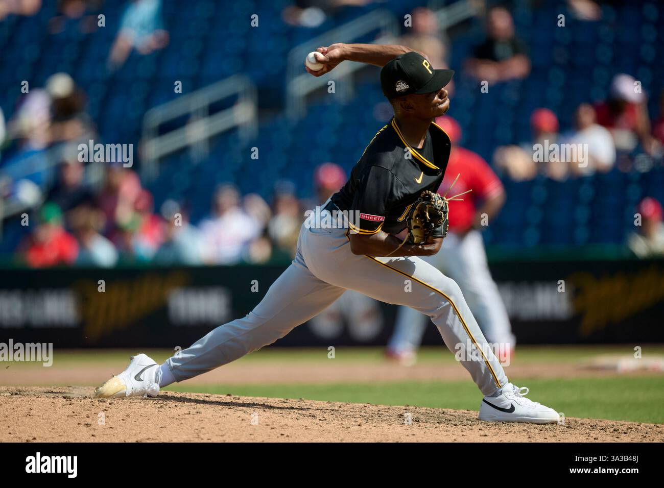 Pittsburgh Pirates pitcher Jaden Woods (17) delivers a pitch during an ...