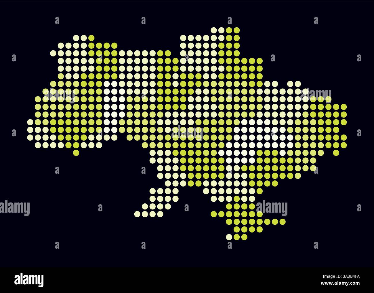 Ukraine dotted map. Digital style map of the country on dark background ...
