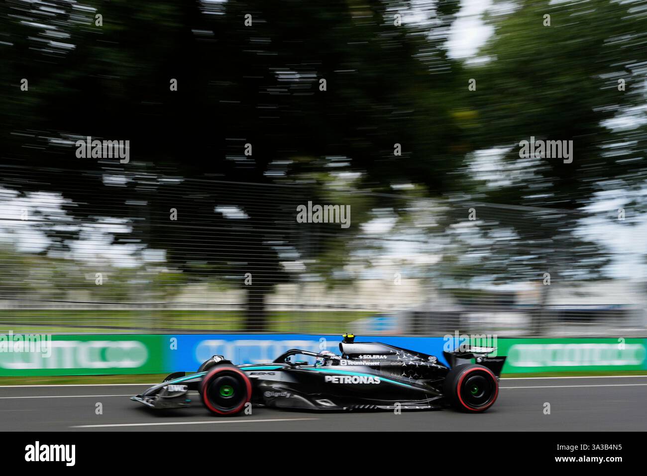 Mercedes driver Kimi Antonelli of Italy steers his car during the third ...
