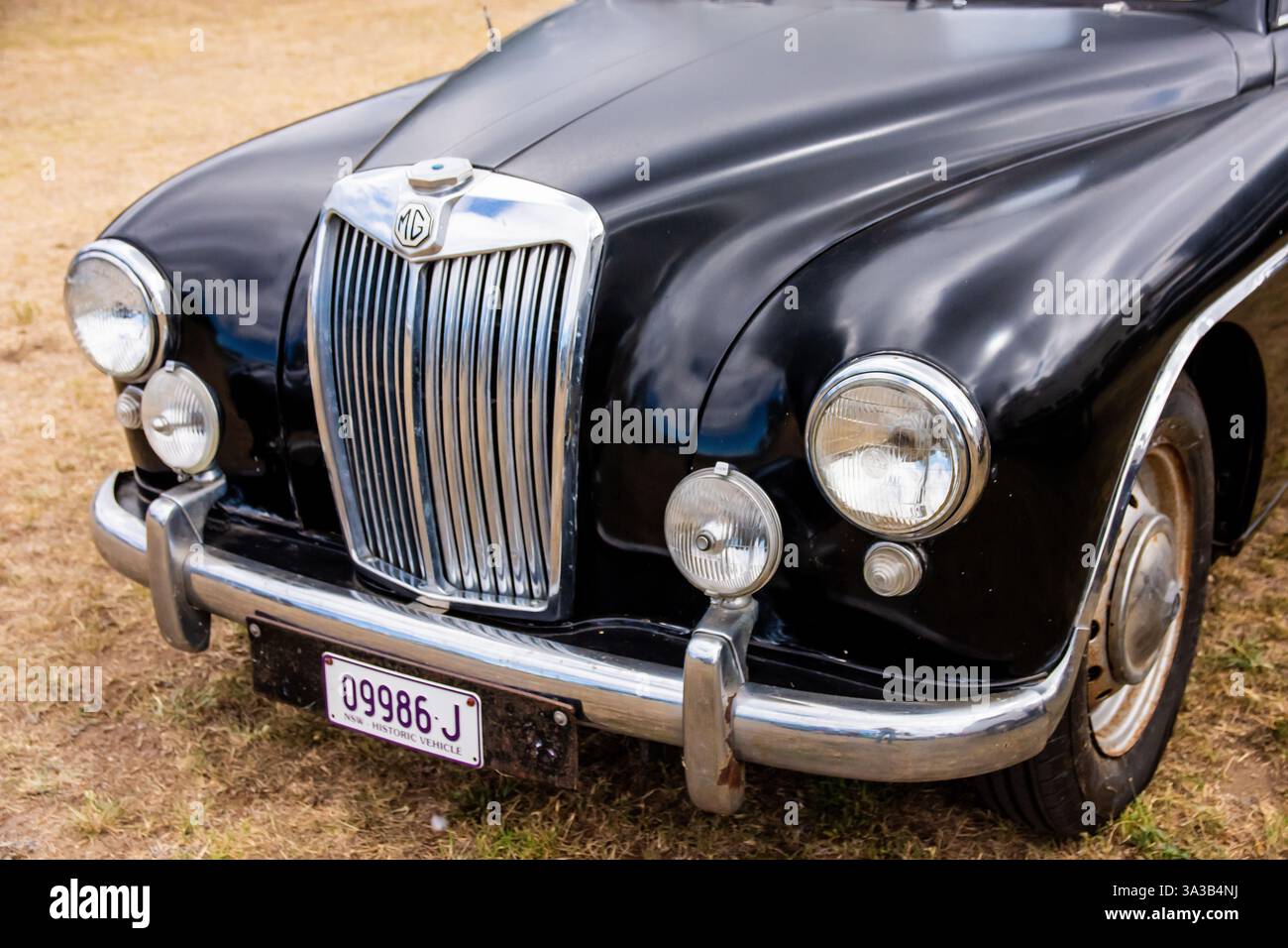 Front of a vintage 1954 MG Magnette ZA 4 door sedan car Stock Photo - Alamy