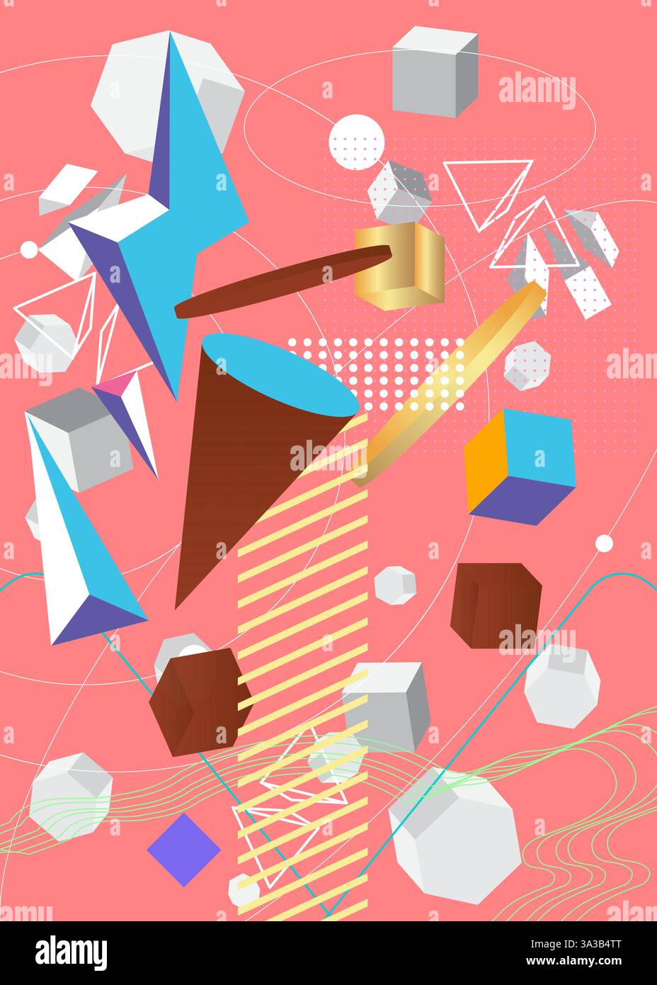 Geometrical graphic retro theme cover. Minimal geometric elements ...