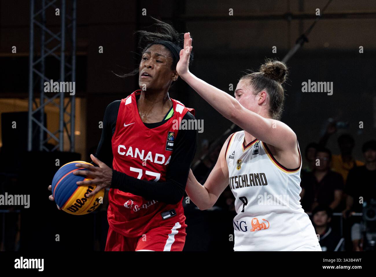 Luisa Marie Nufer (R) of Germany and Saicha Grant-Allen (L) of Canada ...