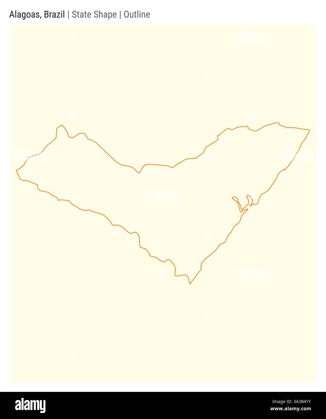 Alagoas, Brazil. Simple vector map. State shape. Outline style. Border ...
