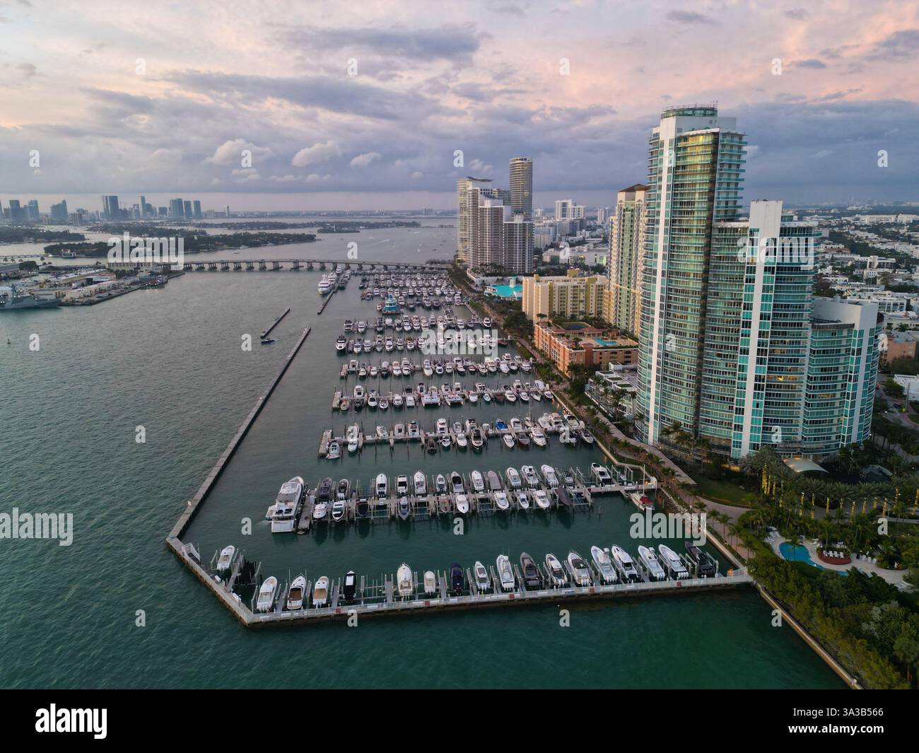 Luxury South beach marina. Luxury yacht. Miami south beach view. Yacht ...