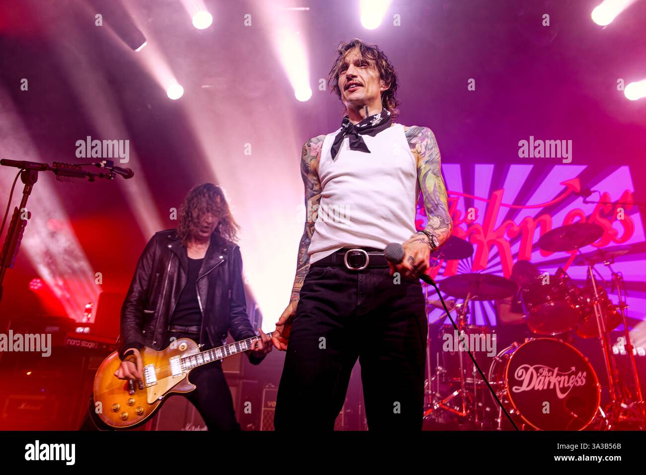 March 14, 2025, Liverpool, United kingdom: DAN HAWKINS (guitar), JUSTIN ...