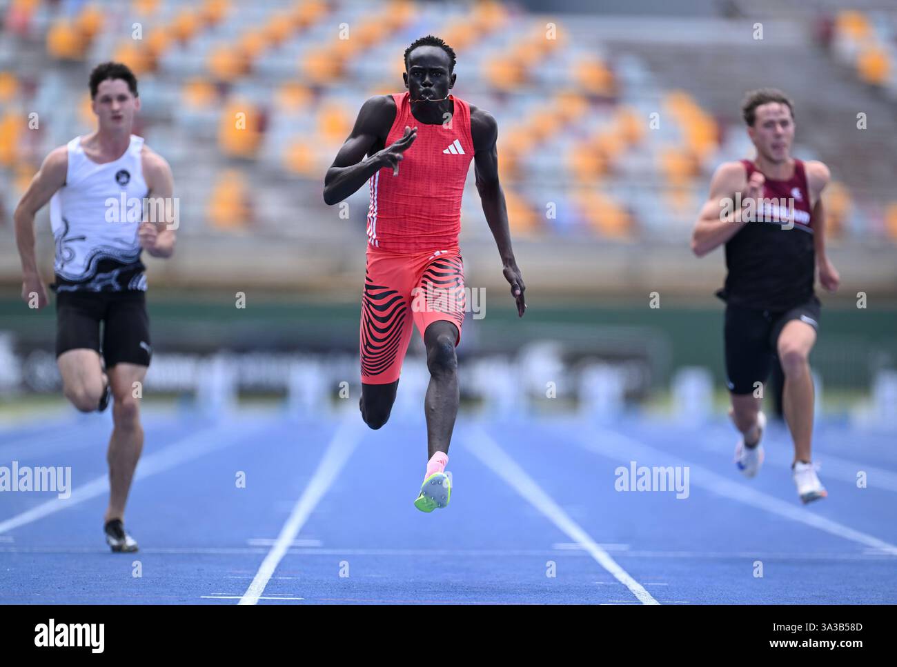 Queensland sprinter Gout Gout in action during the U-20 Mens final at ...