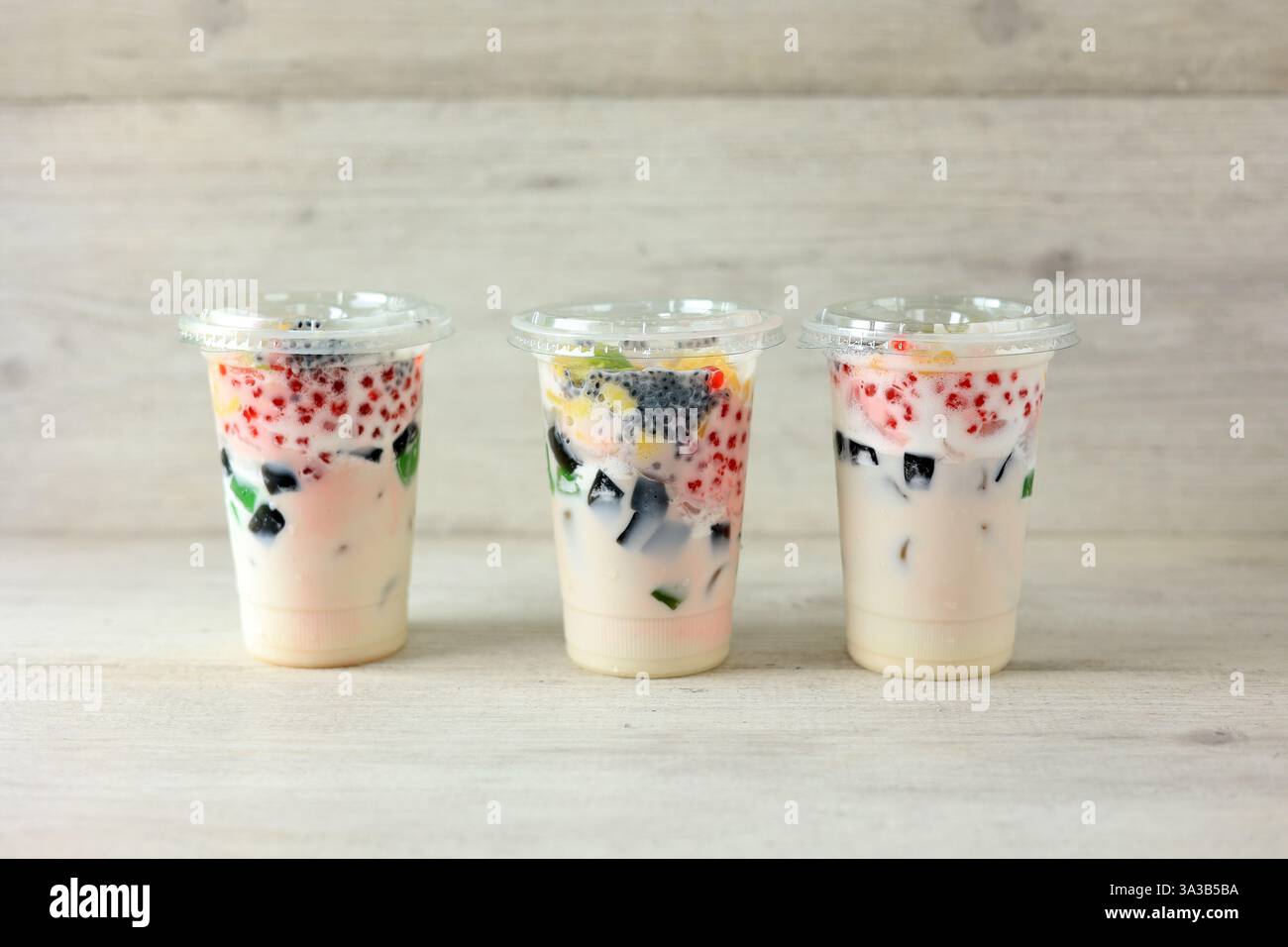 Es Teller Sultan in Plastic Cup, Indonesian Traditional Mix Fruit ...