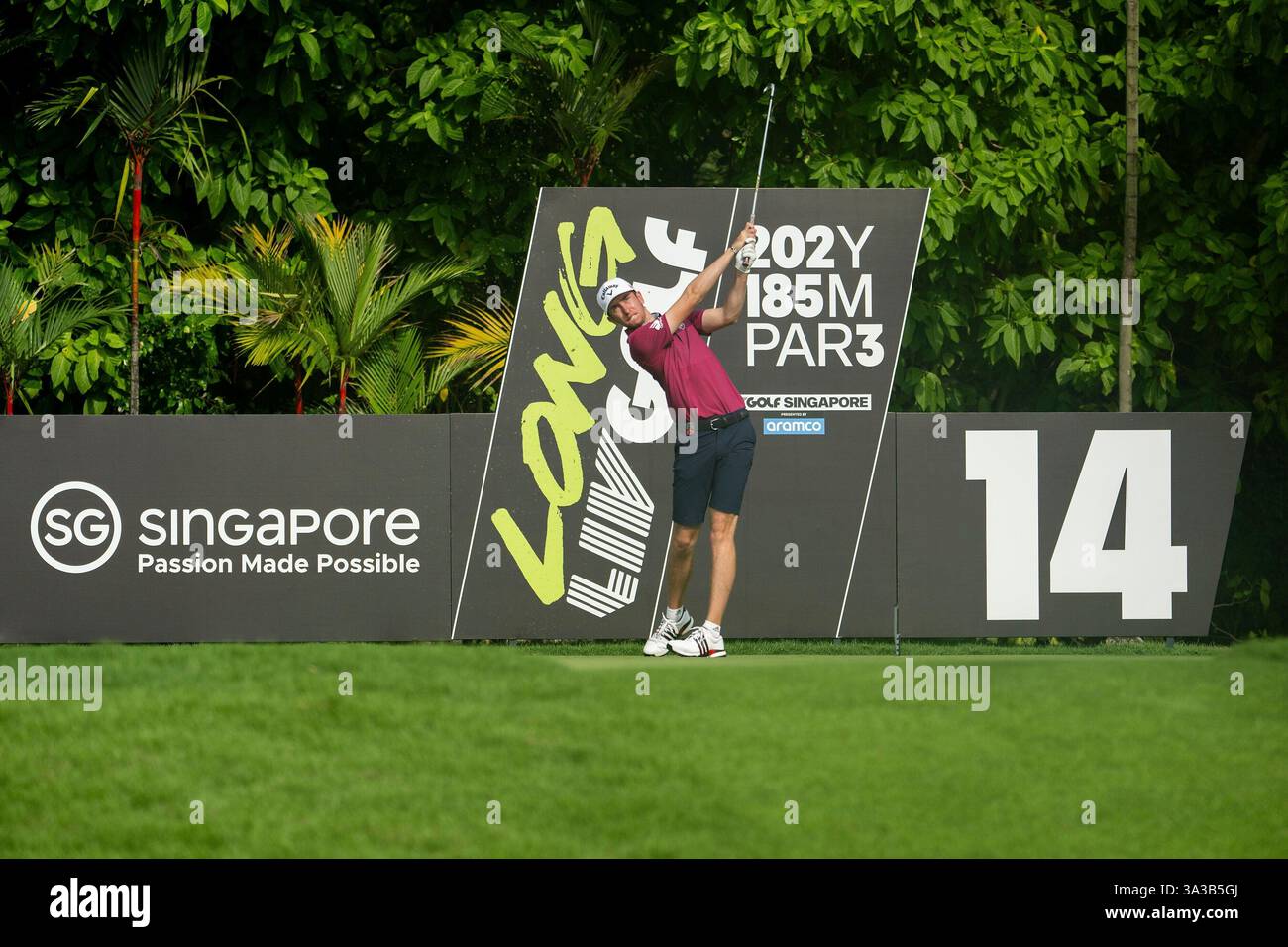 Tom McKibbin of Legion XIII hits his shot from the 14th tee during the ...
