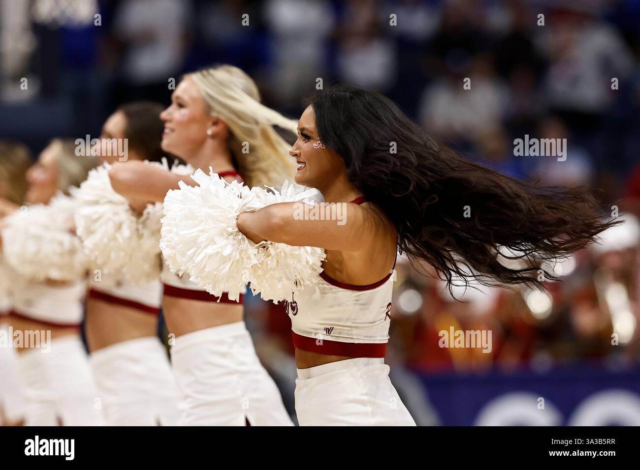 Alabama cheerleaders perform during the second half of an NCAA college ...