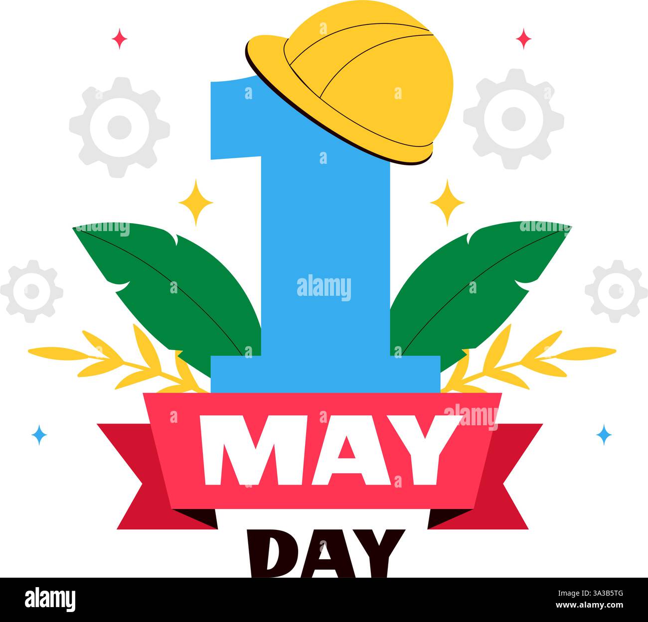 Happy May Day Vector Illustration on May 1st Featuring Various ...