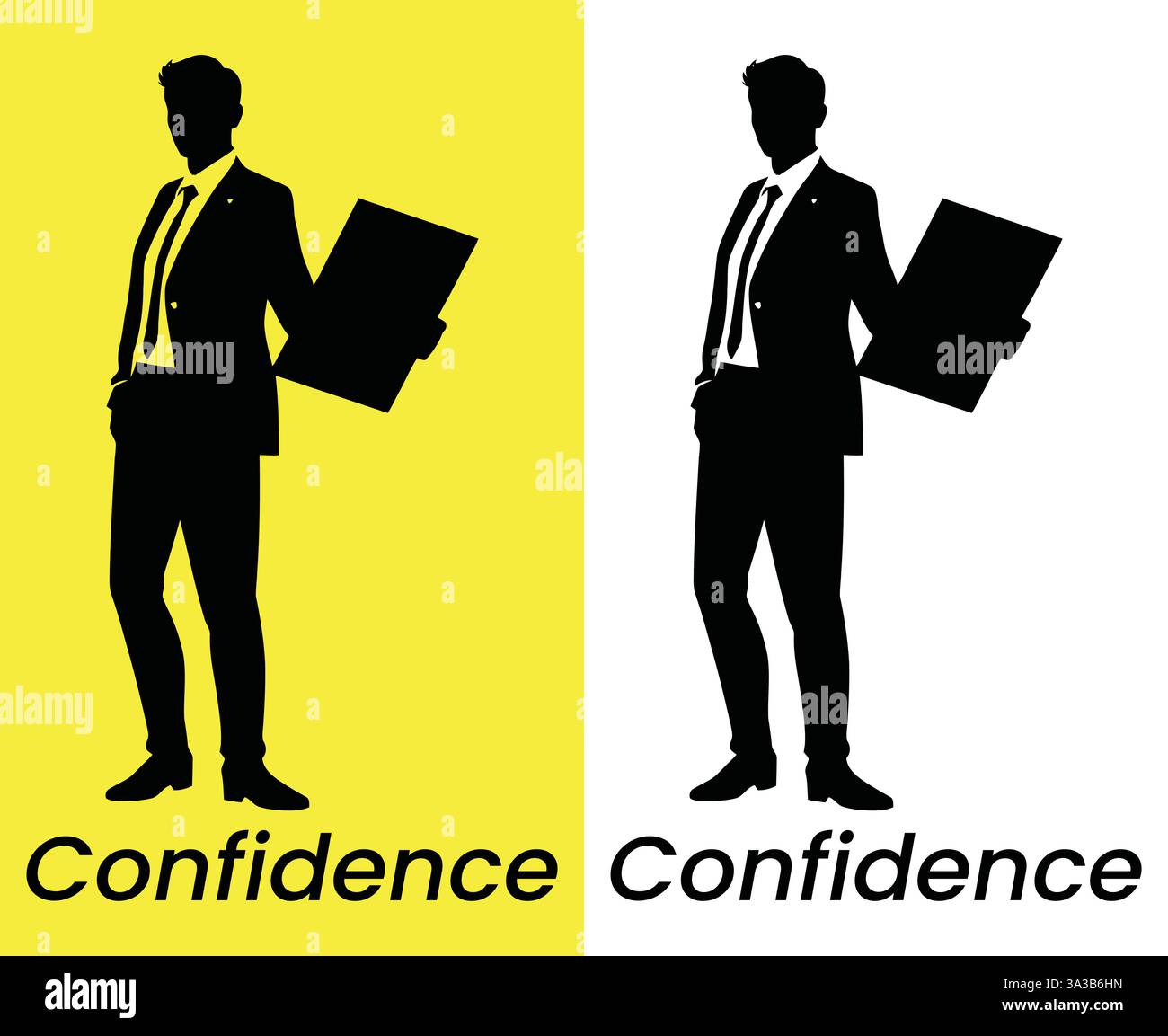 Confident corporate man holding Stock Vector Images - Alamy