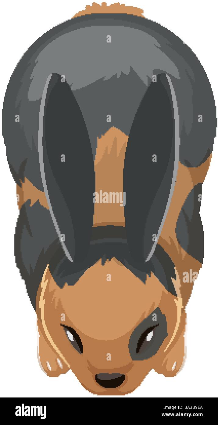 Illustration of a rabbit from a top-down perspective Stock Vector Image ...