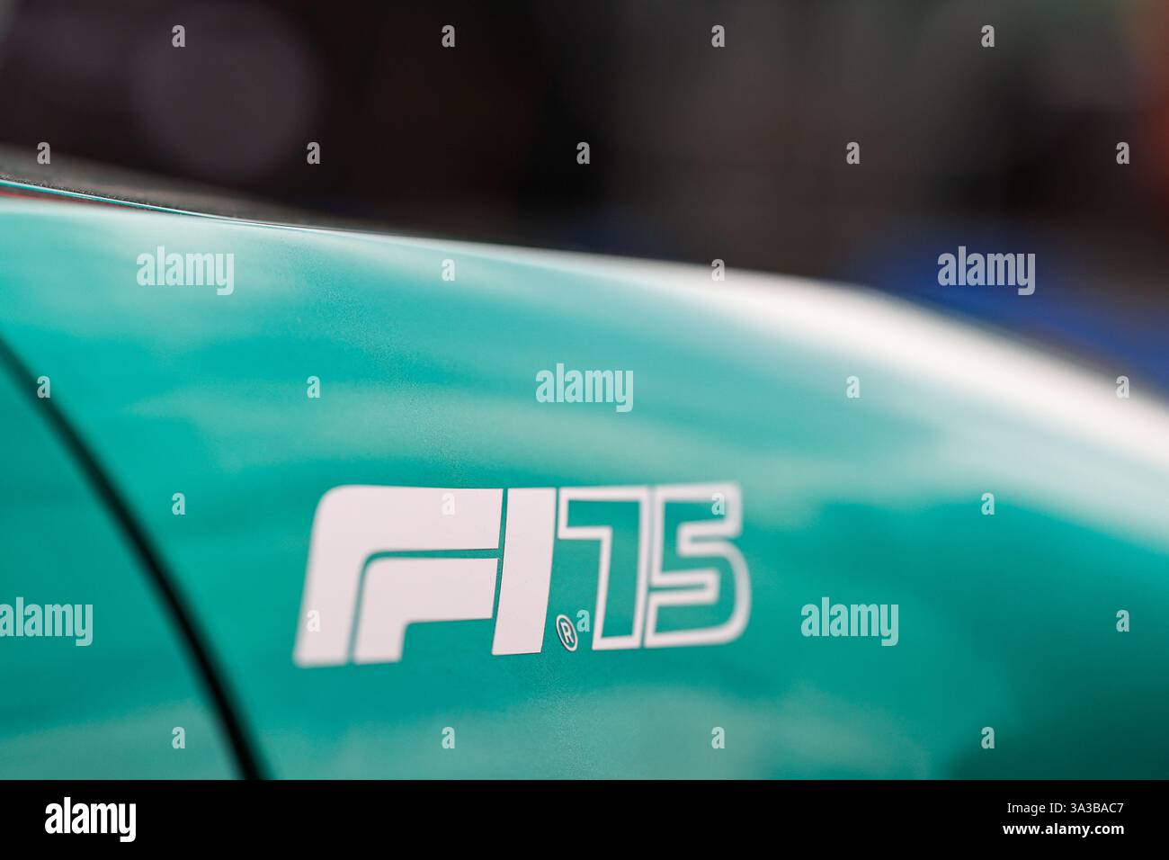 MELBOURNE, AUSTRALIA - MARCH 15: an F1 75 logo on FIA Safety Car during ...