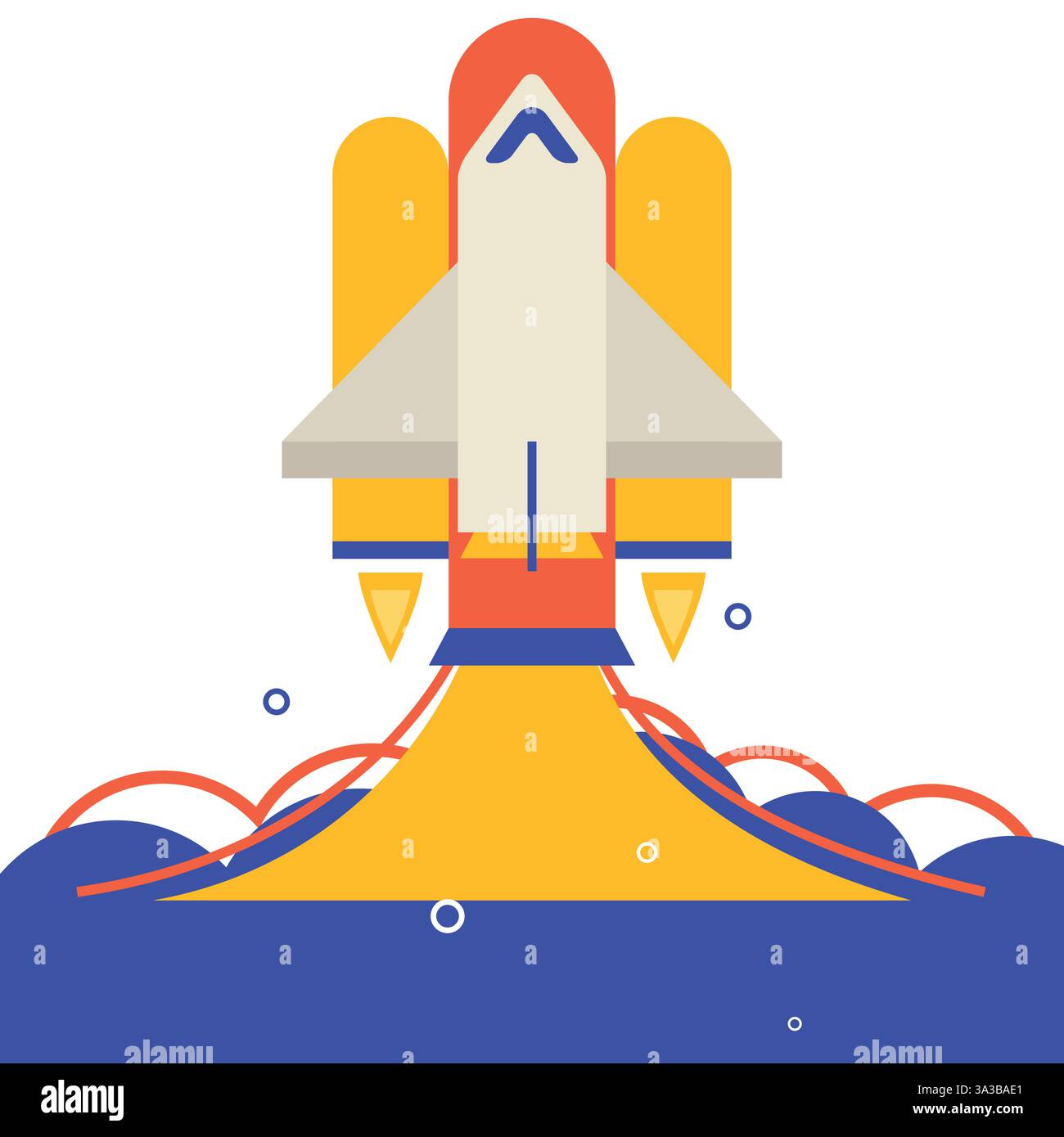 Spaceship launch. Space shuttle on the launch pad. The spacecraft at ...