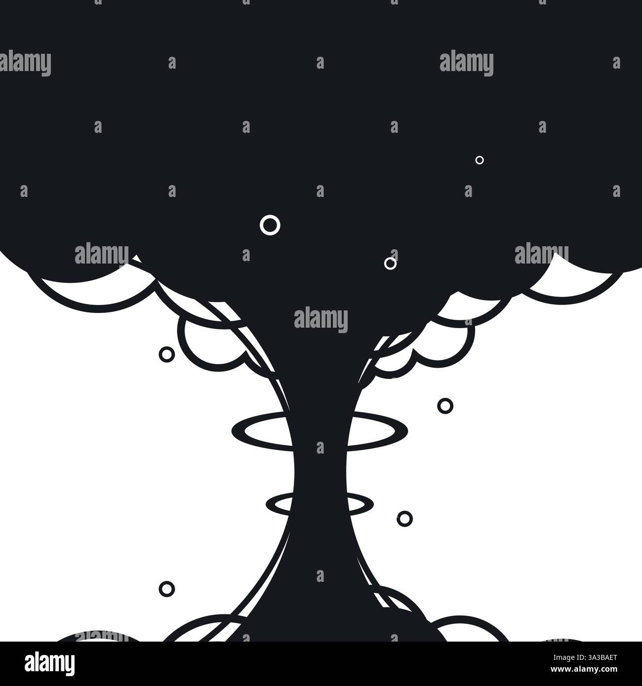 Nuclear explosion silhouette. Atomic bomb test. Anti-war background ...