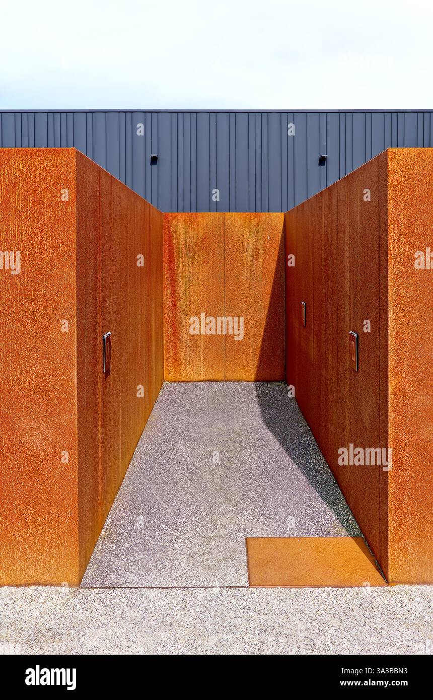 Modern corten steel recreation of a convict gaol cell for women with ...