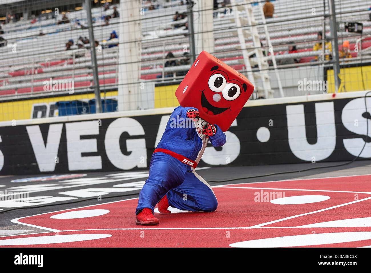 LAS VEGAS, NV - MARCH 14: LVMS mascot Pit Boss poses for a photo prior ...