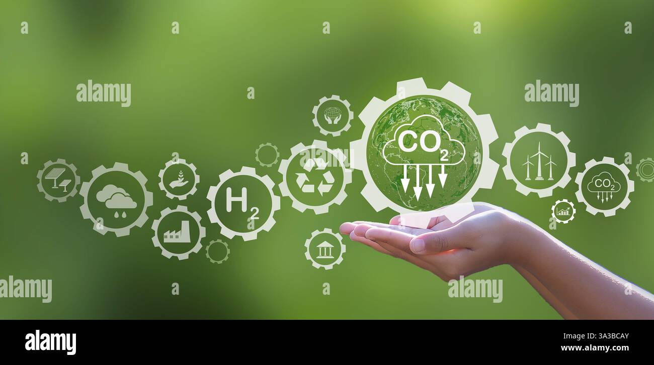 The carbon neutral concept reduces CO2 emissions, reducing global ...