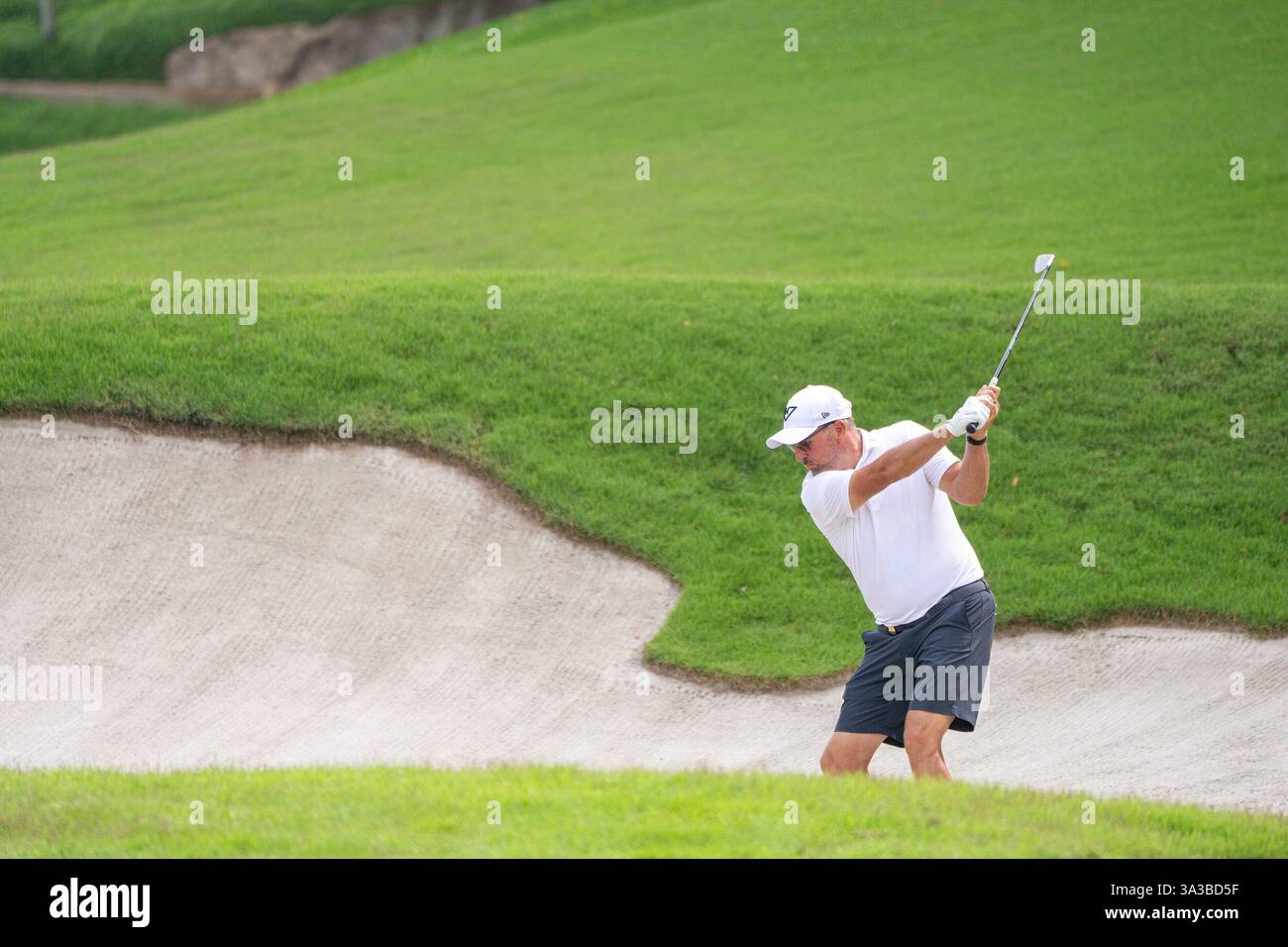 Captain Phil Mickelson of HyFlyers GC on the first green during the ...