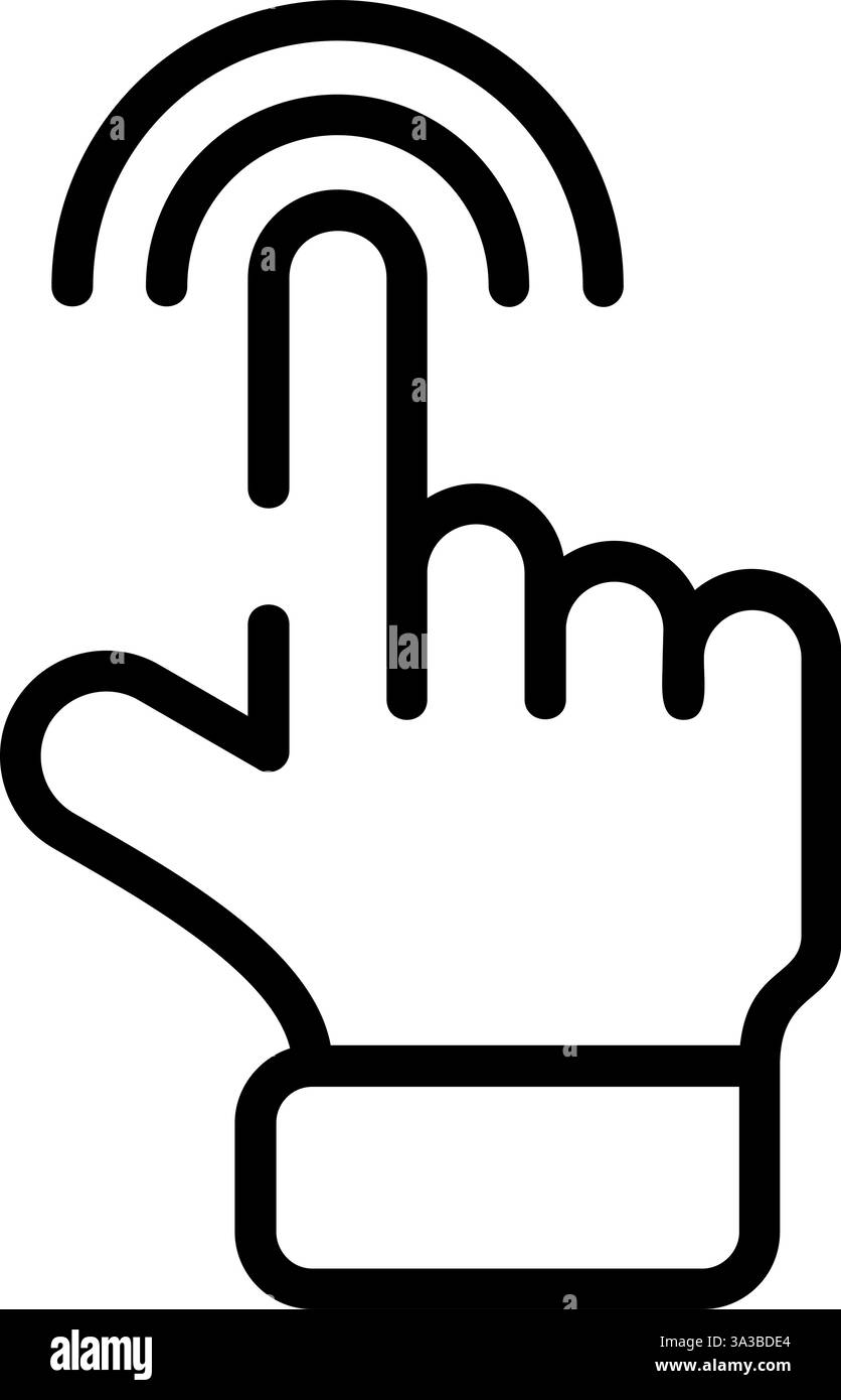 Hand clicking icon outline Black and White Stock Photos & Images - Alamy