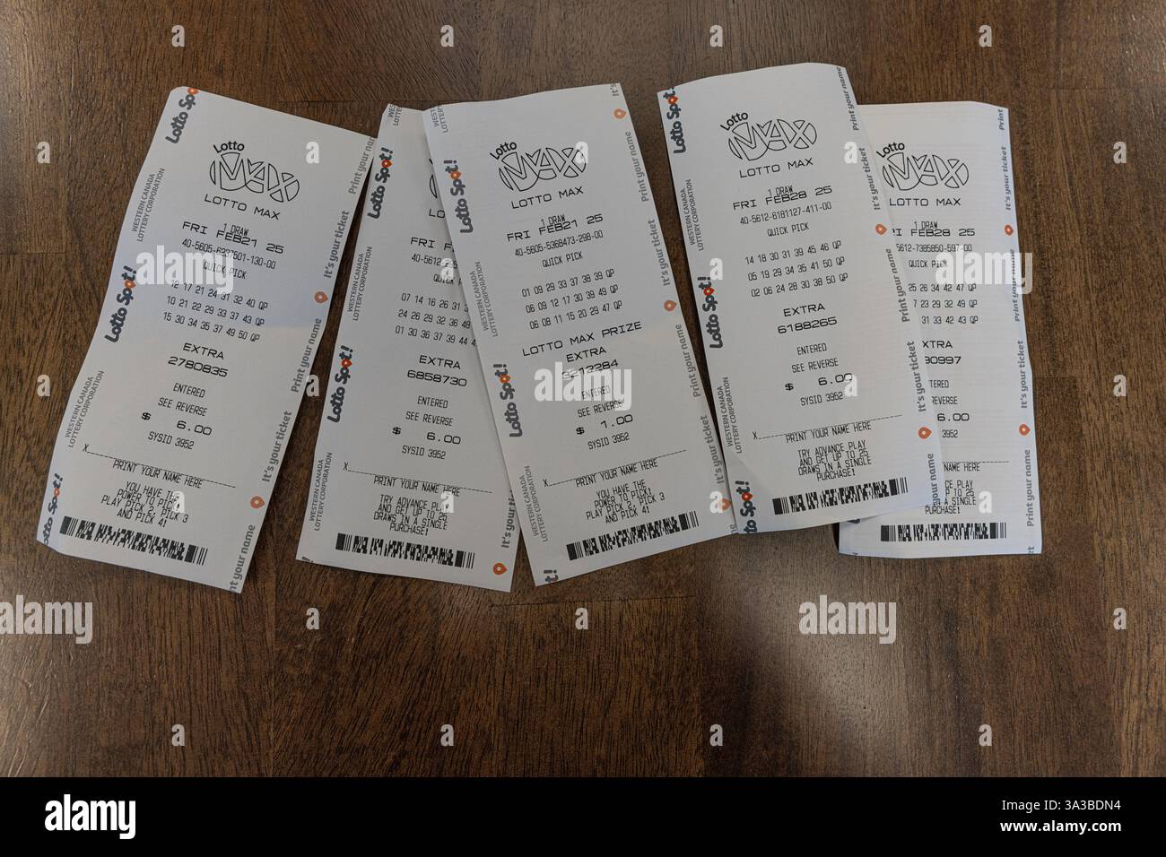 March 2 2025 - Calgary Alberta Canada - Lotto Max tickets for the ...