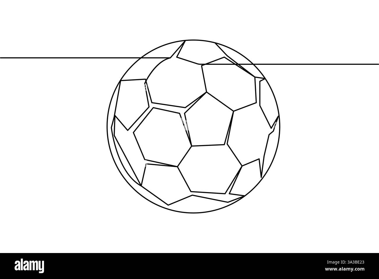 Football one line drawing of minimalist vector icon with black and ...